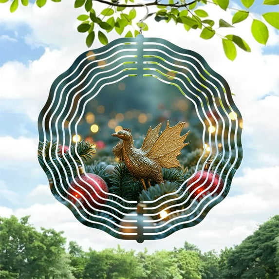 Elegant Metal Hanging Wind Spinners & Chimes for Yard & Garden - Dynamic Circular Wave Design ...