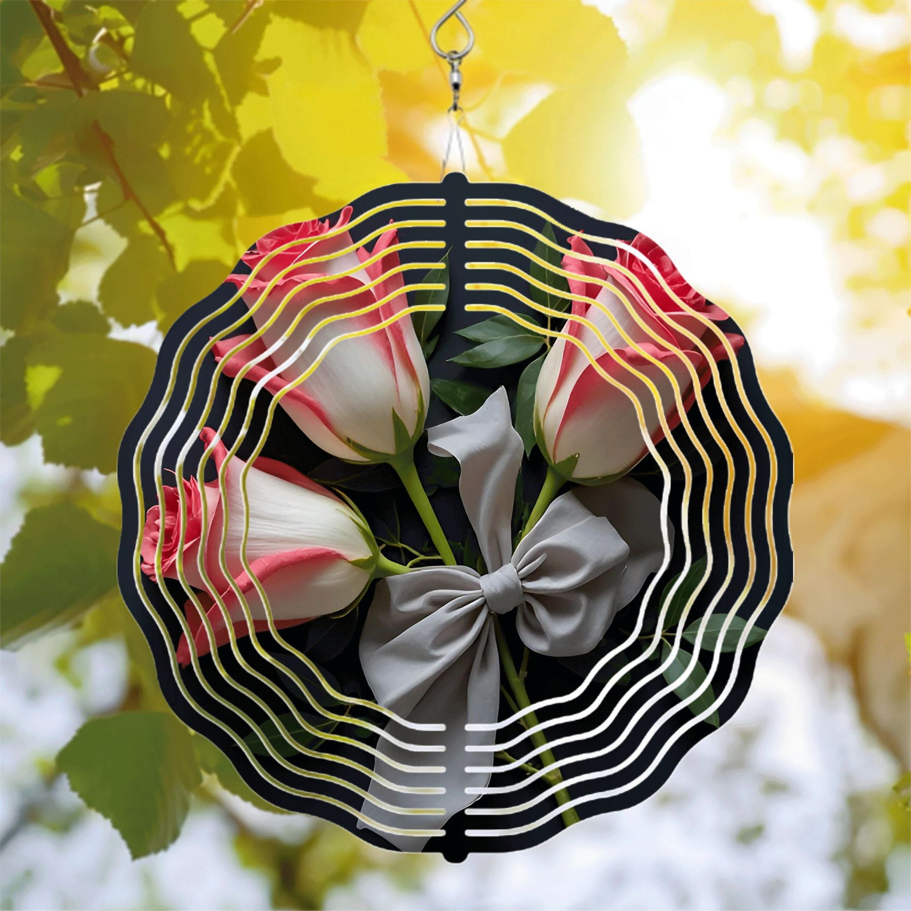 Elegant Metal Hanging Wind Spinners & Chimes for Yard - Modern Circular ...