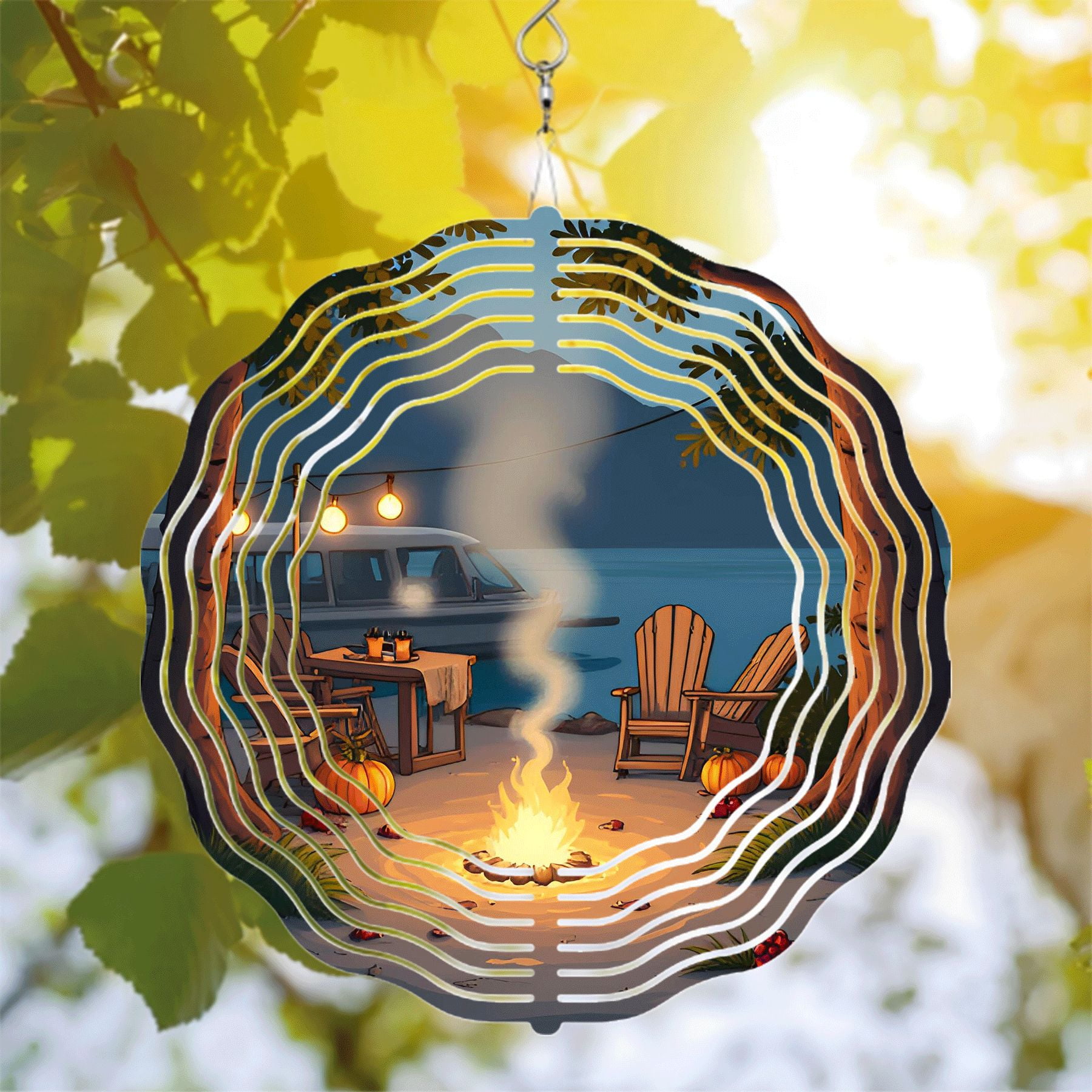 Elegant Metal Hanging Wind Spinners - Whimsical Garden Decor with ...