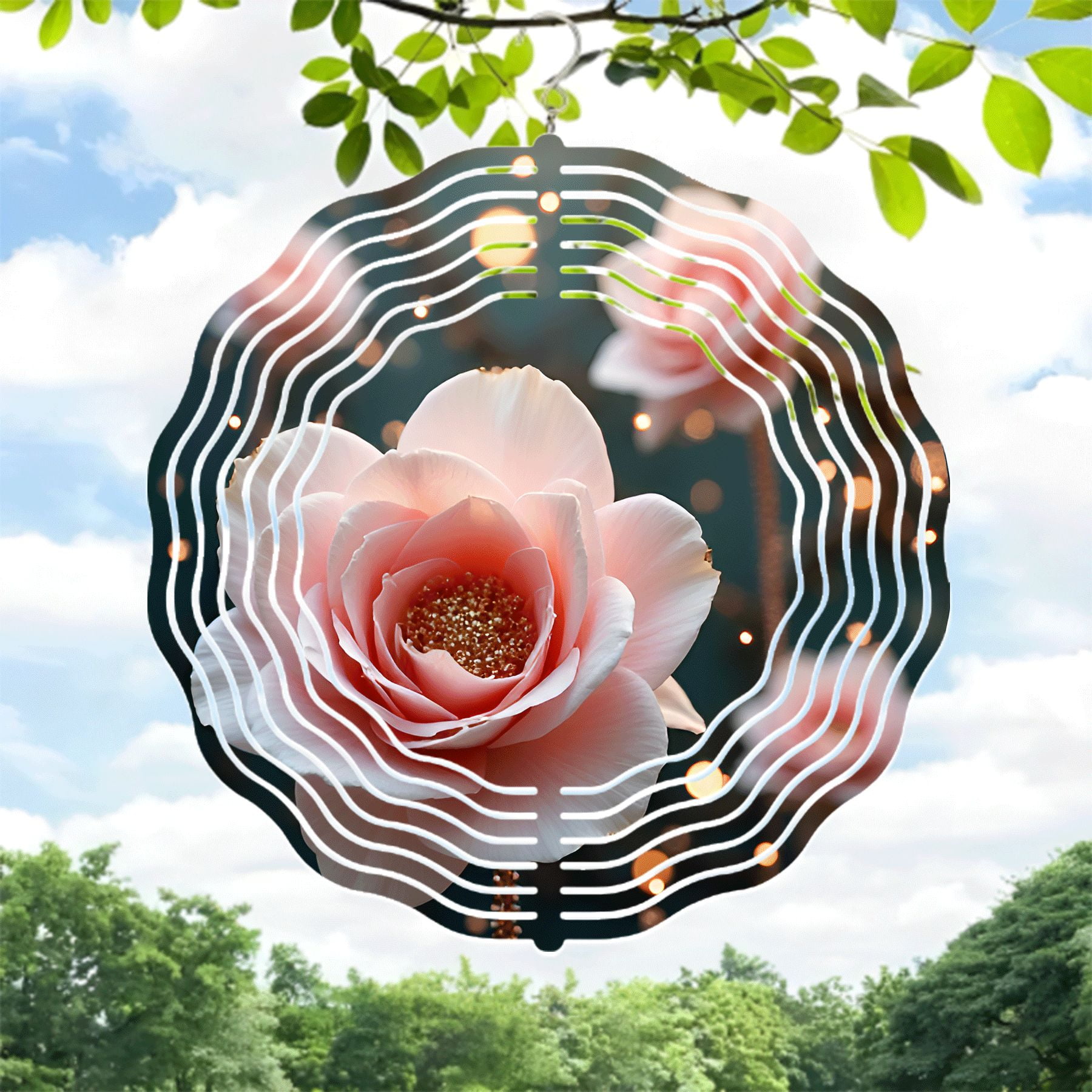 Elegant Metal Hanging Wind Spinners with Artistic Circular Patterns ...