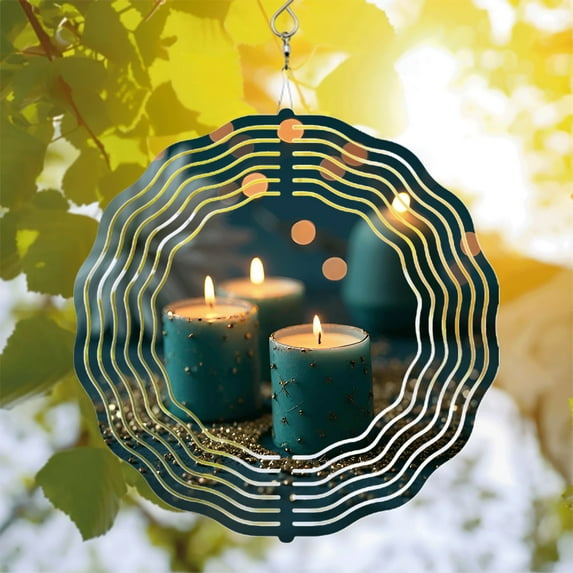 Elegant Metal Hanging Wind Spinners with Artistic Concentric Patterns ...