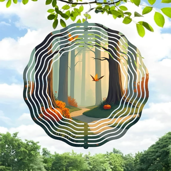 Elegant Metal Hanging Wind Spinners with Autumn Leaf Design - Beautiful ...