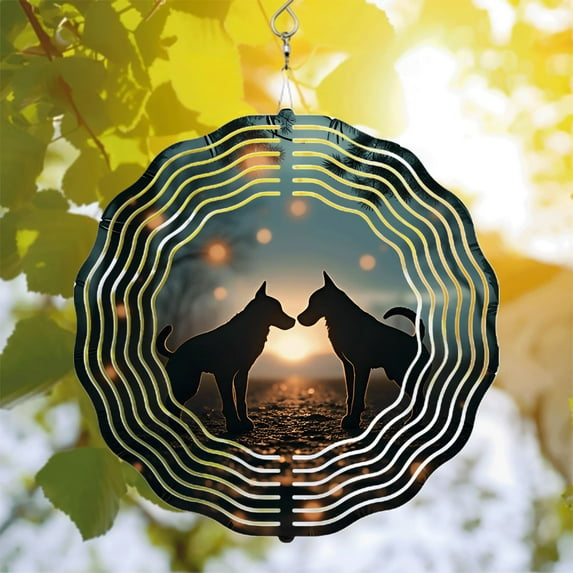Elegant Metal Hanging Wind Spinners with Circular Patterns - Serene Dog ...
