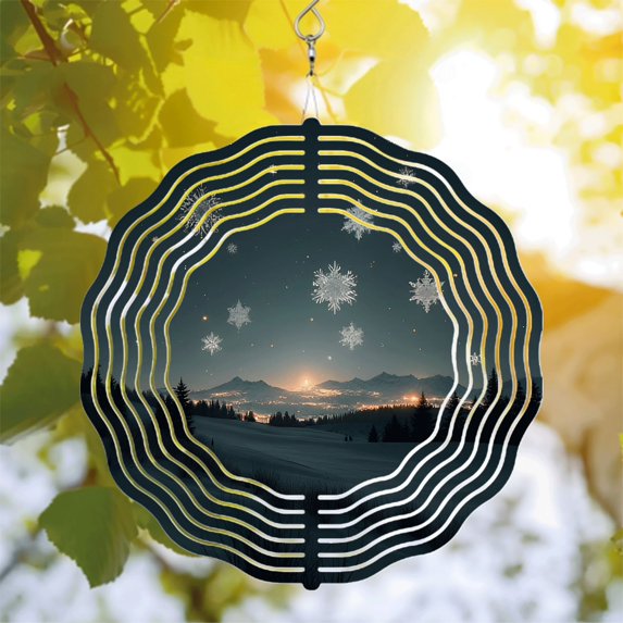 Elegant Metal Hanging Wind Spinners with Concentric Circular Patterns ...