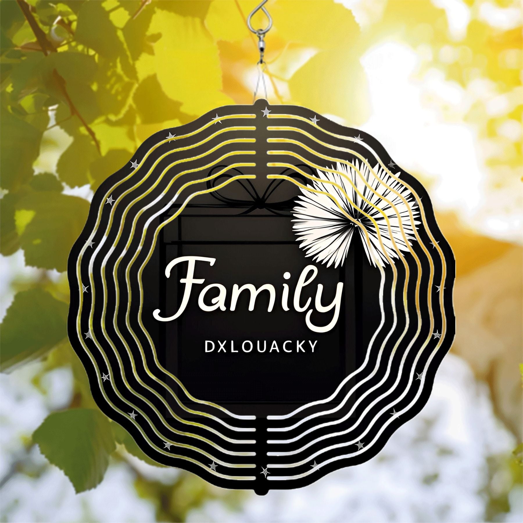 Elegant Metal Hanging Wind Spinners with Concentric Wave Design ...