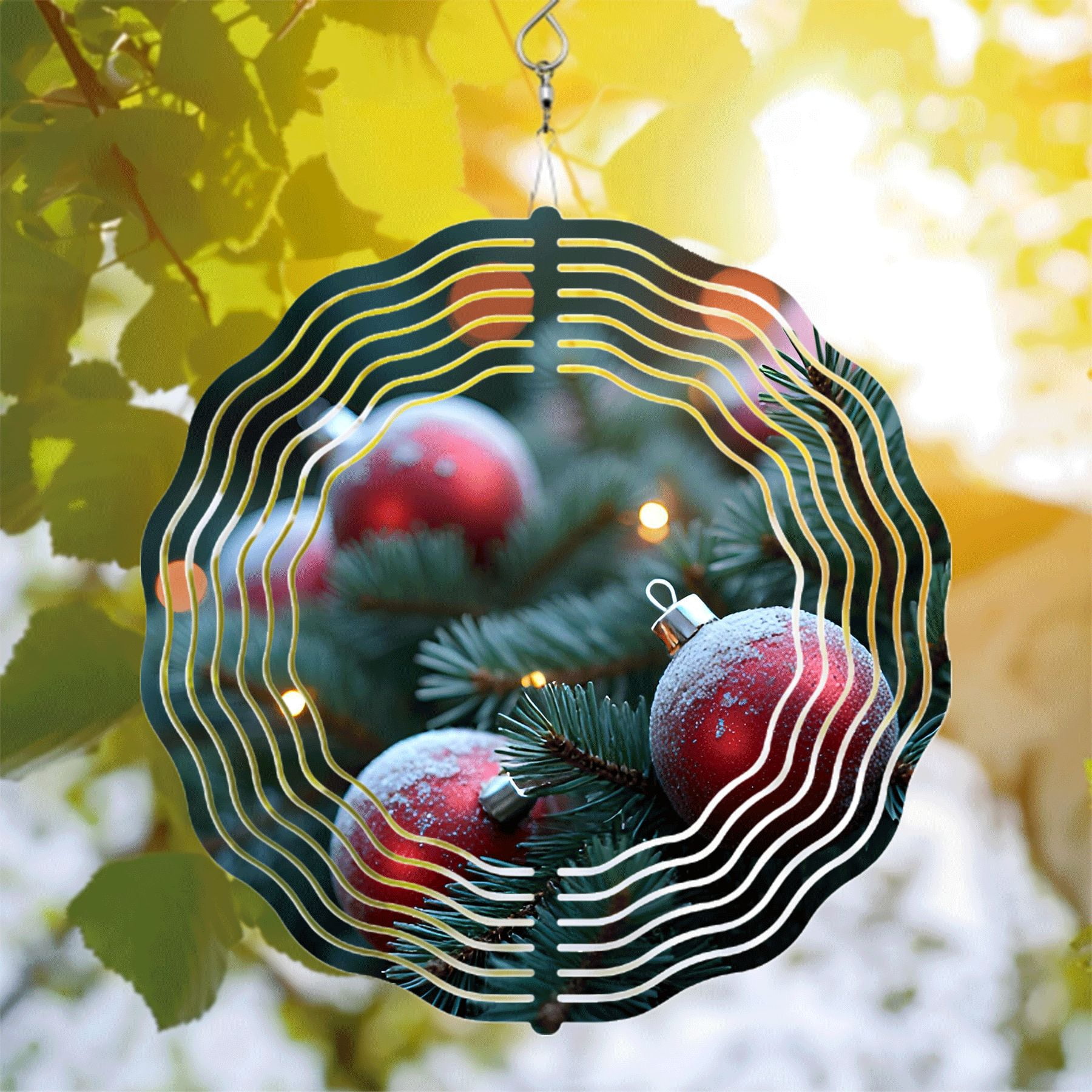Elegant Metal Hanging Wind Spinners with Dynamic Sound Wave Design ...