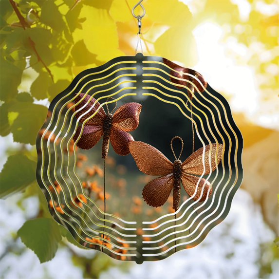 Elegant Metal Hanging Wind Spinners with Intricate Butterfly Design and ...