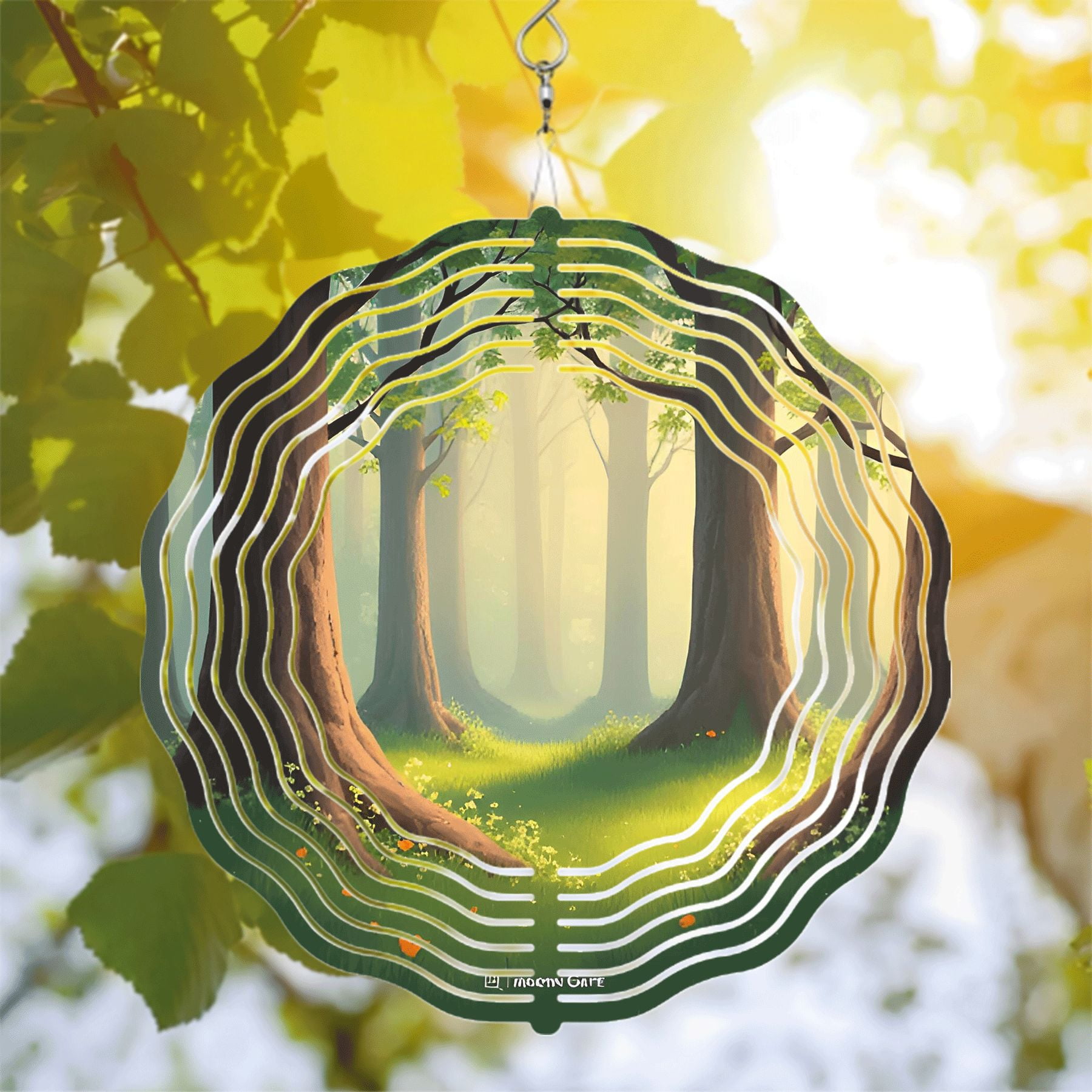 Elegant Metal Hanging Wind Spinners with Mandala Wireframe Design ...