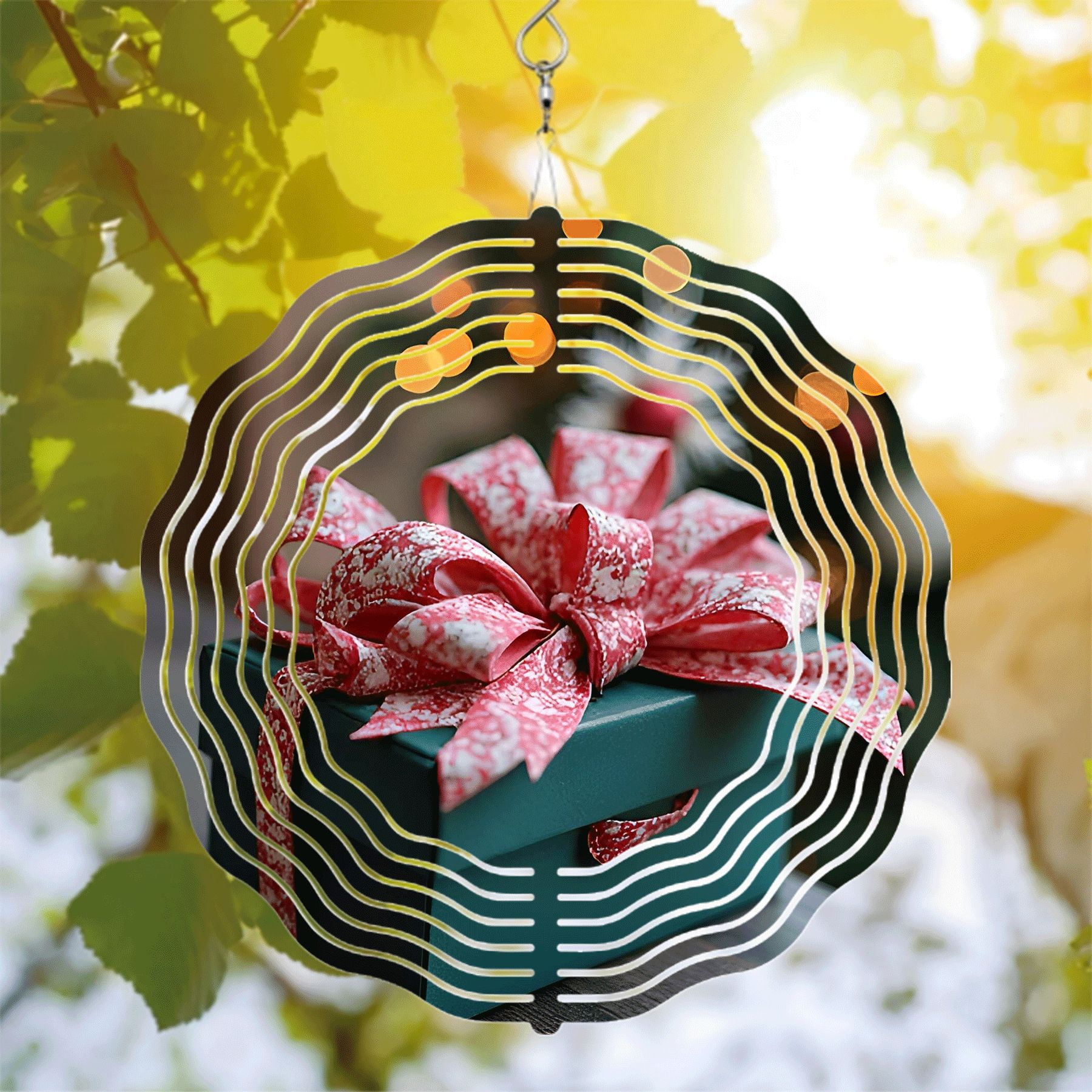 Elegant Metal Hanging Wind Spinners with Modern Concentric Circular ...