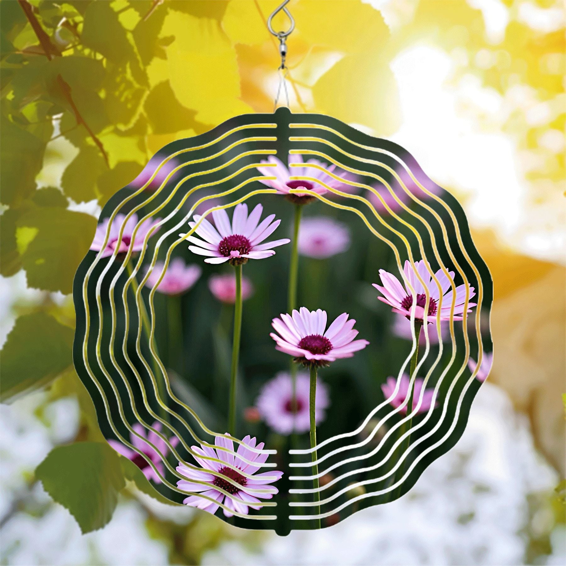 Elegant Metal Hanging Wind Spinners with Ripple Effect Design ...