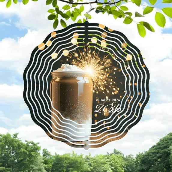 Elegant Metal Hanging Wind Spinners with Unique Concentric Wave ...