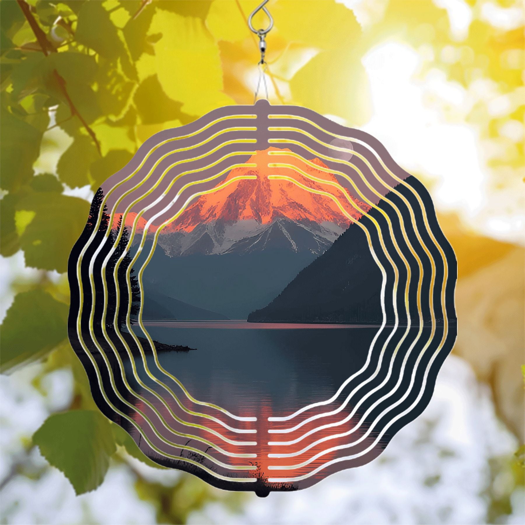 Elegant Metal Hanging Wind Spinners with Wave - Like Patterns ...