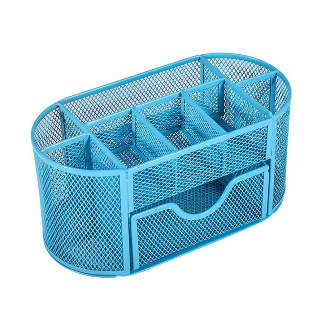 Elegant Metal Net Pen Pencil Planner With 9 Divisions Spacious Desktop ...