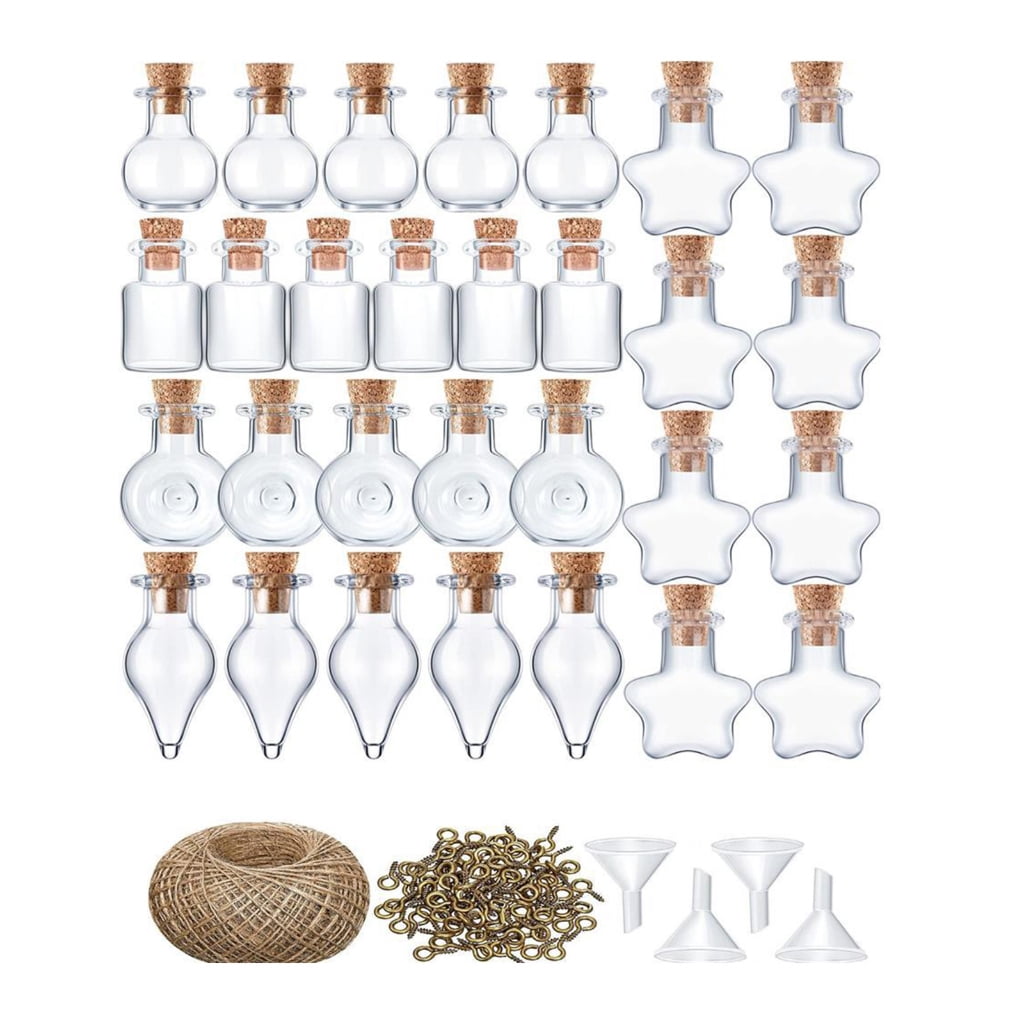 Elegant Mini Glass Bottles Jars Set for Wedding Blessings and Birthday ...