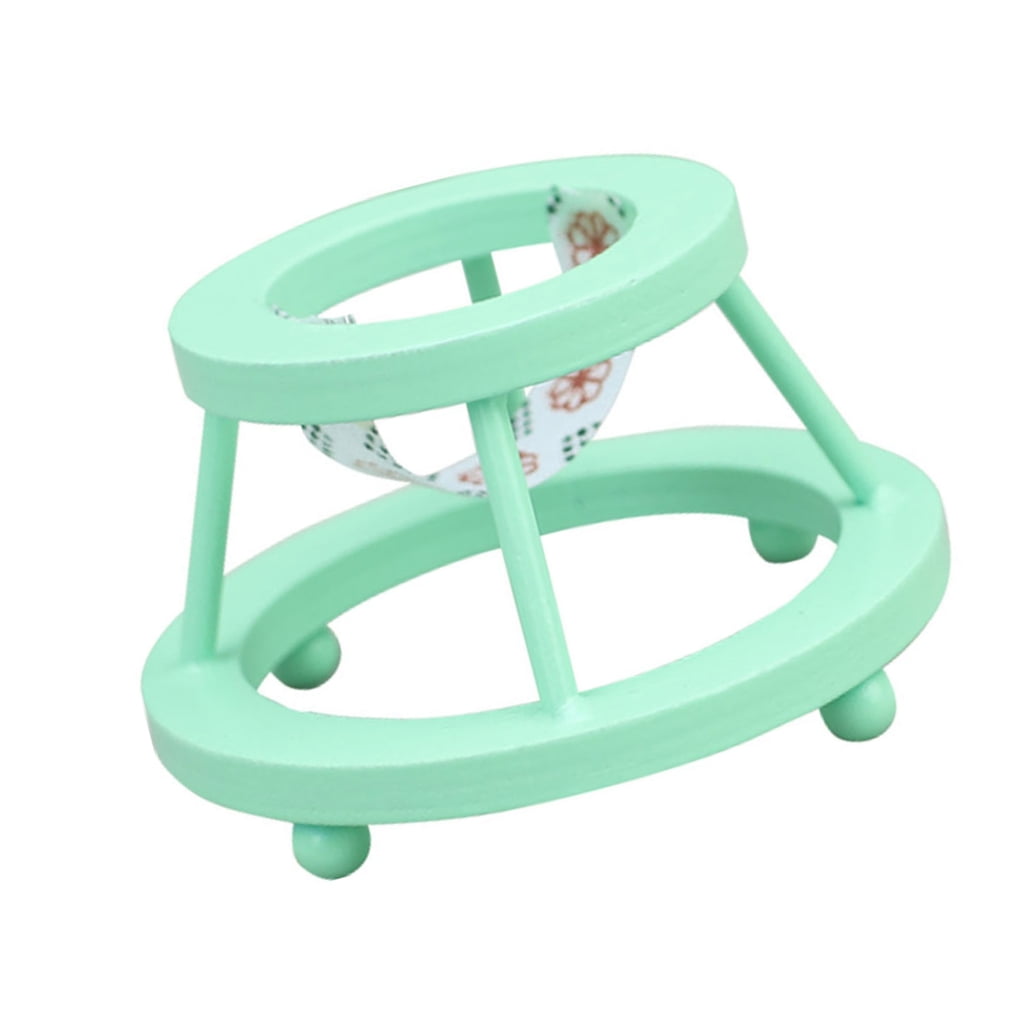 Elegant Miniature Baby Walker for Dollhouses 1:12 Wood Walker Realistic ...