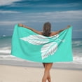 Elegant Minimalist Beach Towel with Symmetrical White Leaf Design ...