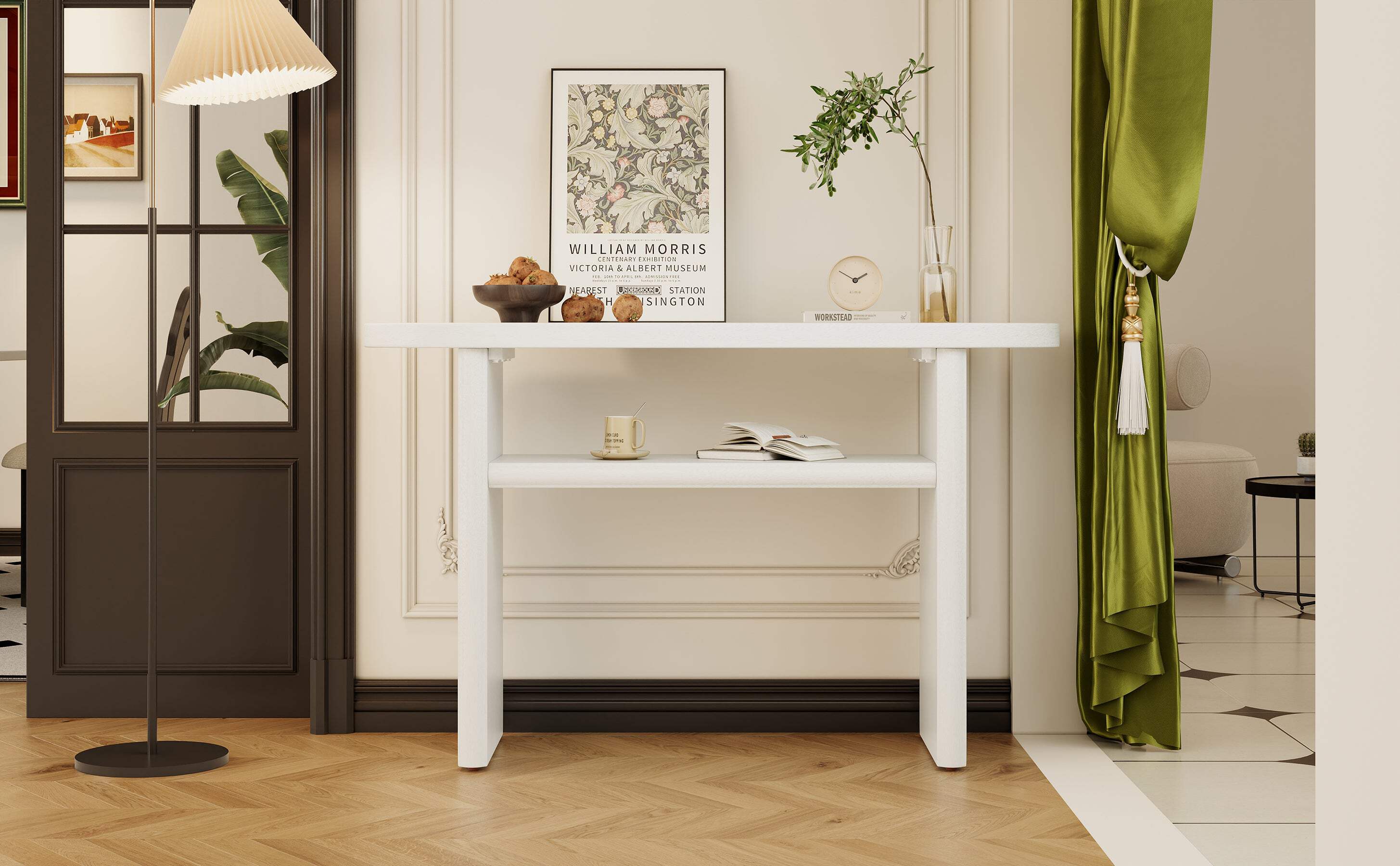 Elegant Minimalist Console Table With Rounded Edges And Sturdy Shelf ...