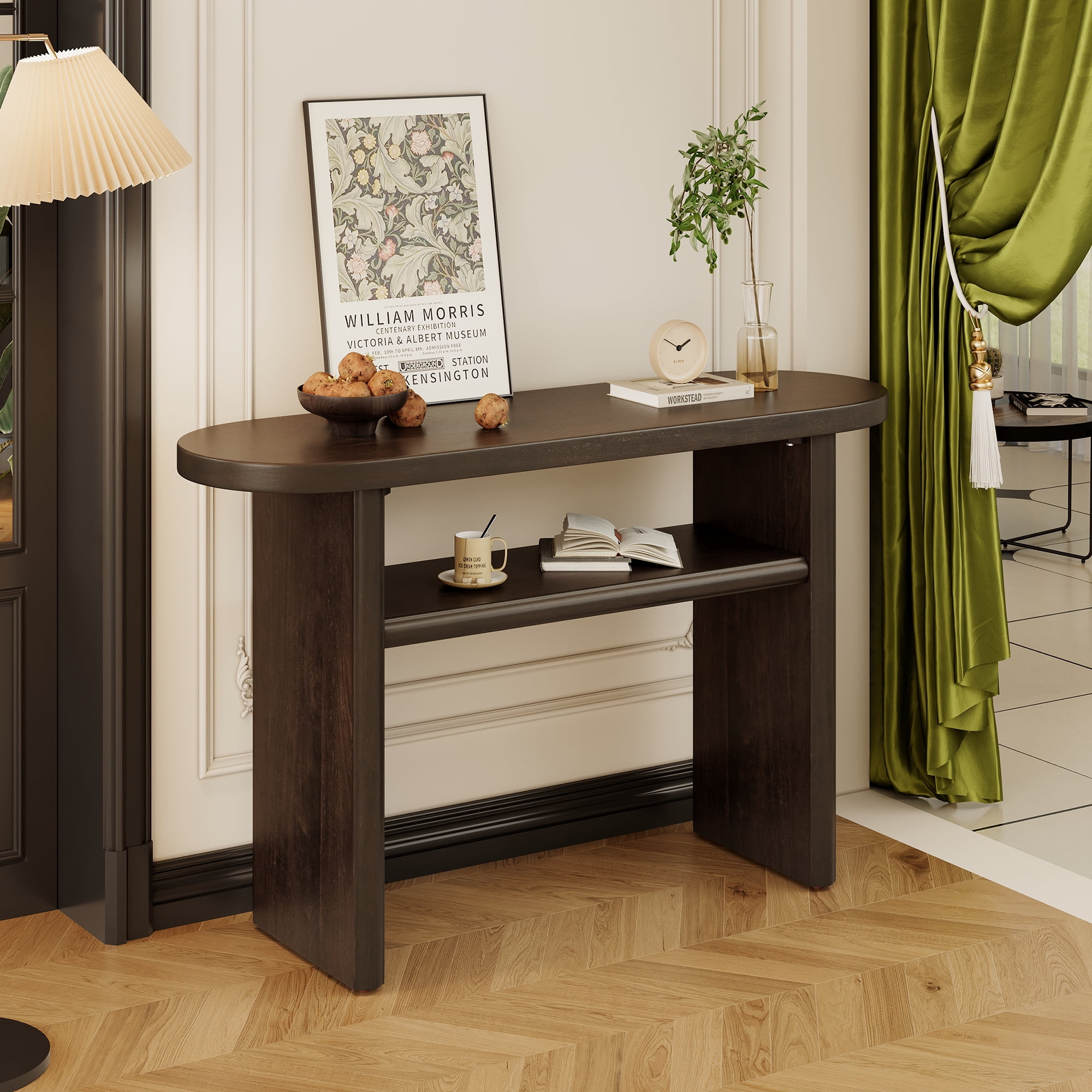 Elegant Minimalist Console Table with Rounded Edges and Sturdy Shelf ...
