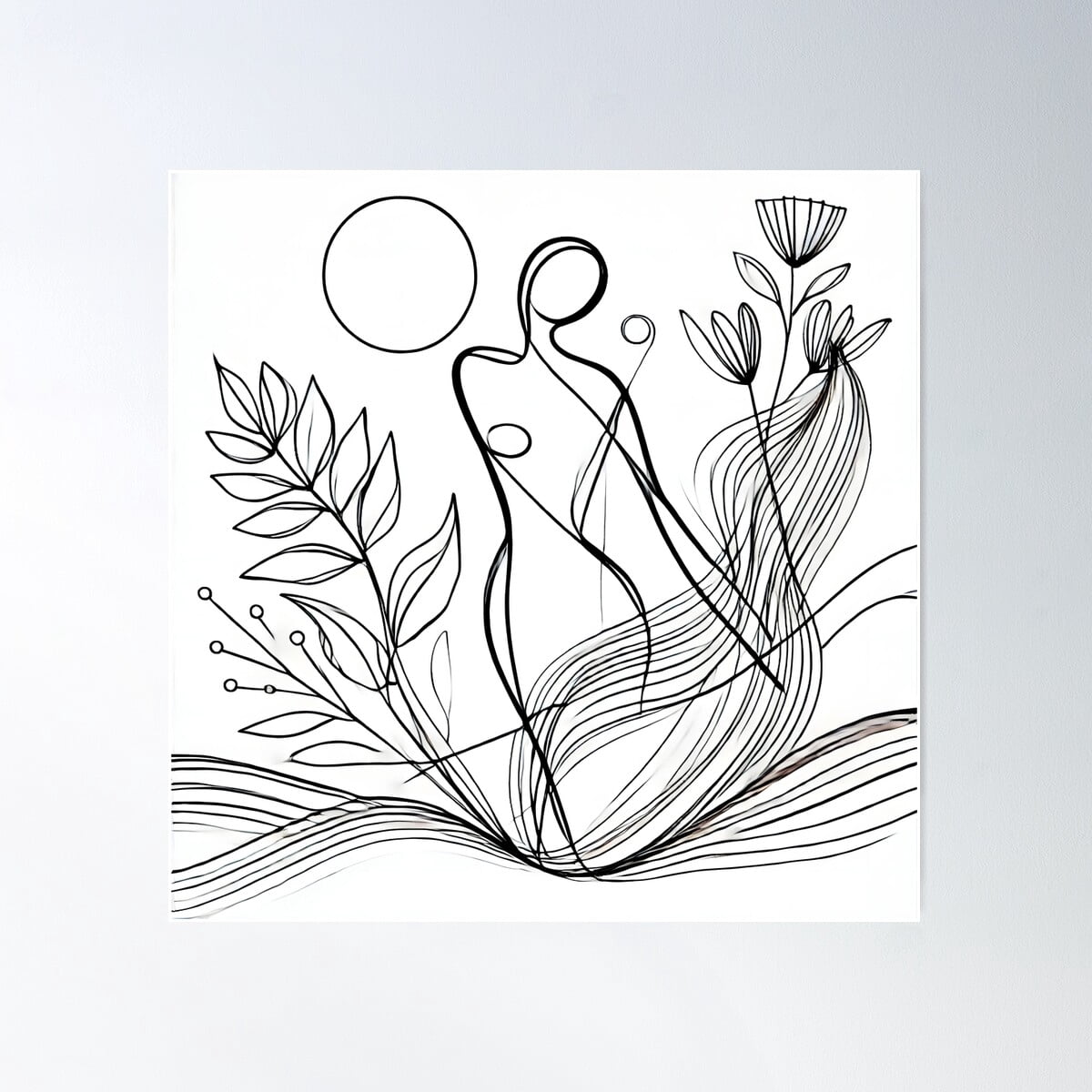 Elegant Minimalist Line Art Abstract Design Poster Wall Art, Modern ...