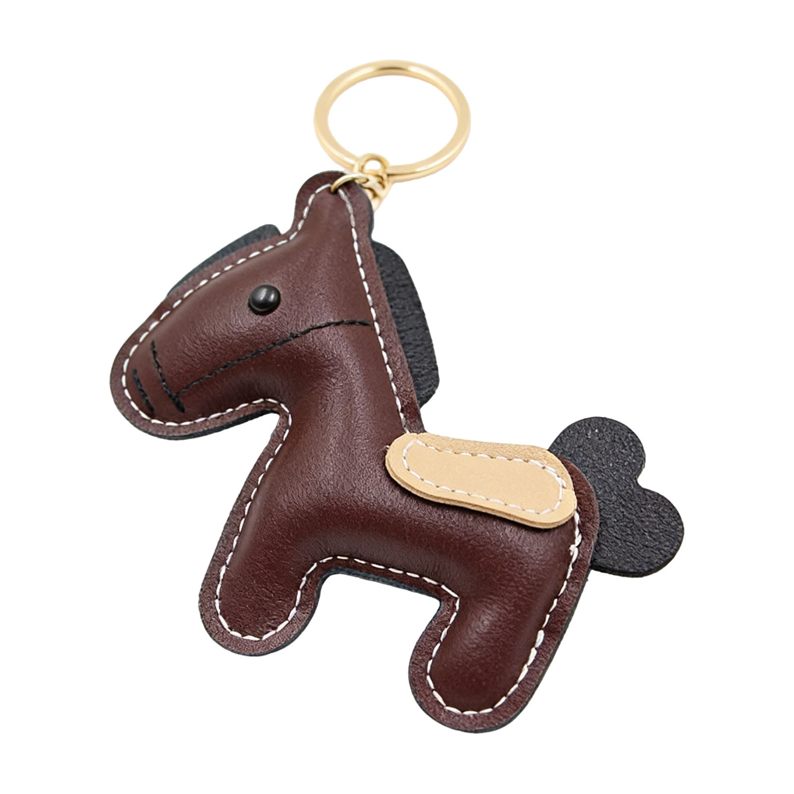 Elegant Minimalist PU Keychain with Alloy Circlet and 3D Horse Charm ...