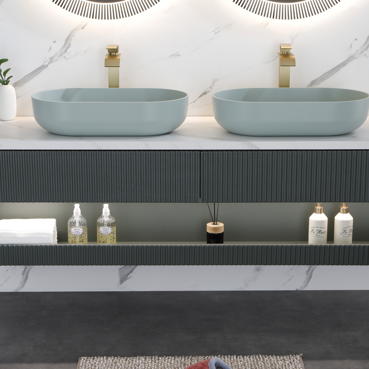 Elegant Modern 24”x14” Oval Above Counter Bathroom Vessel Sink for ...