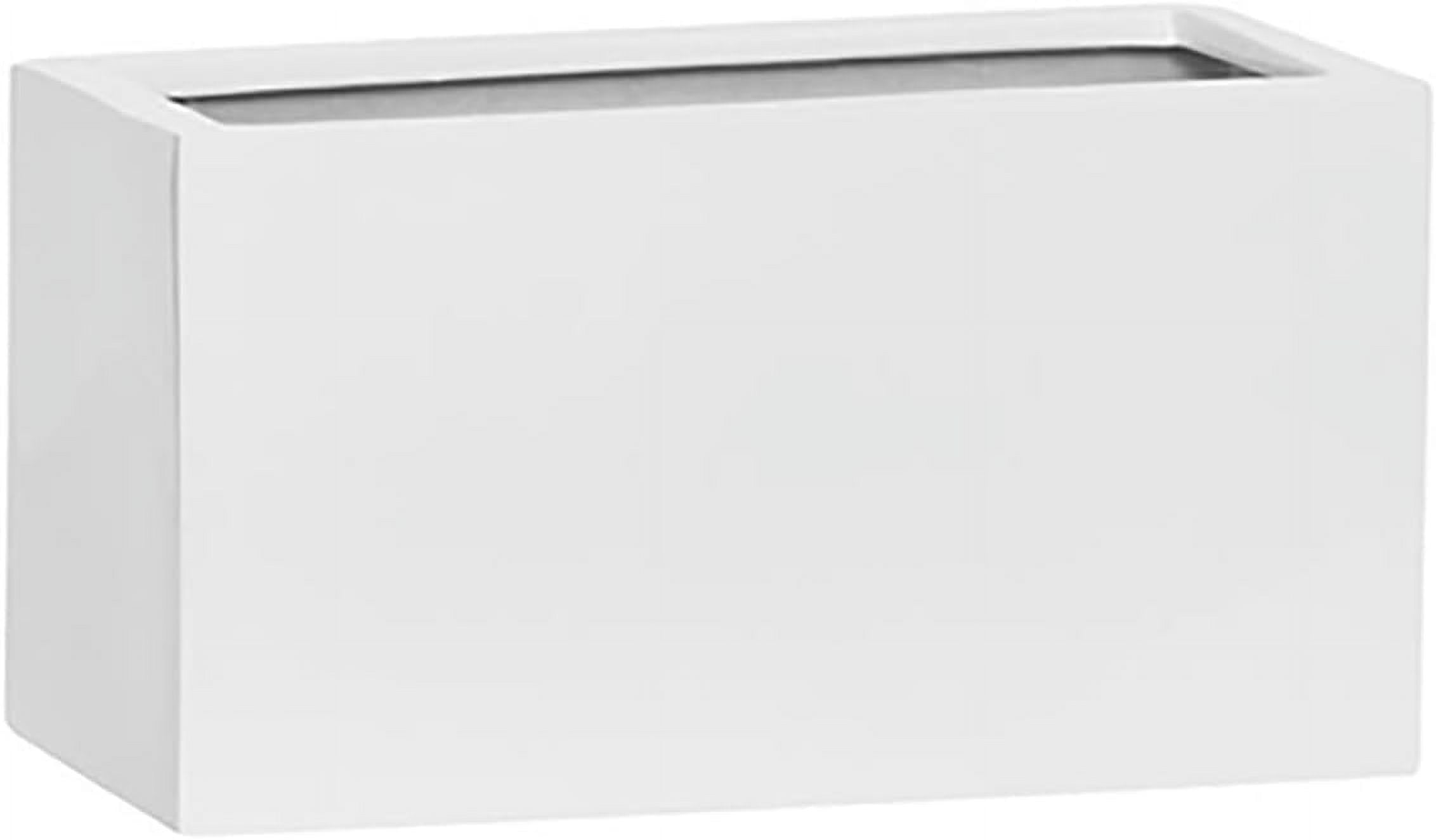 Elegant Modern White Rectangular Mini Jort Indoor Outdoor Planter Pot ...