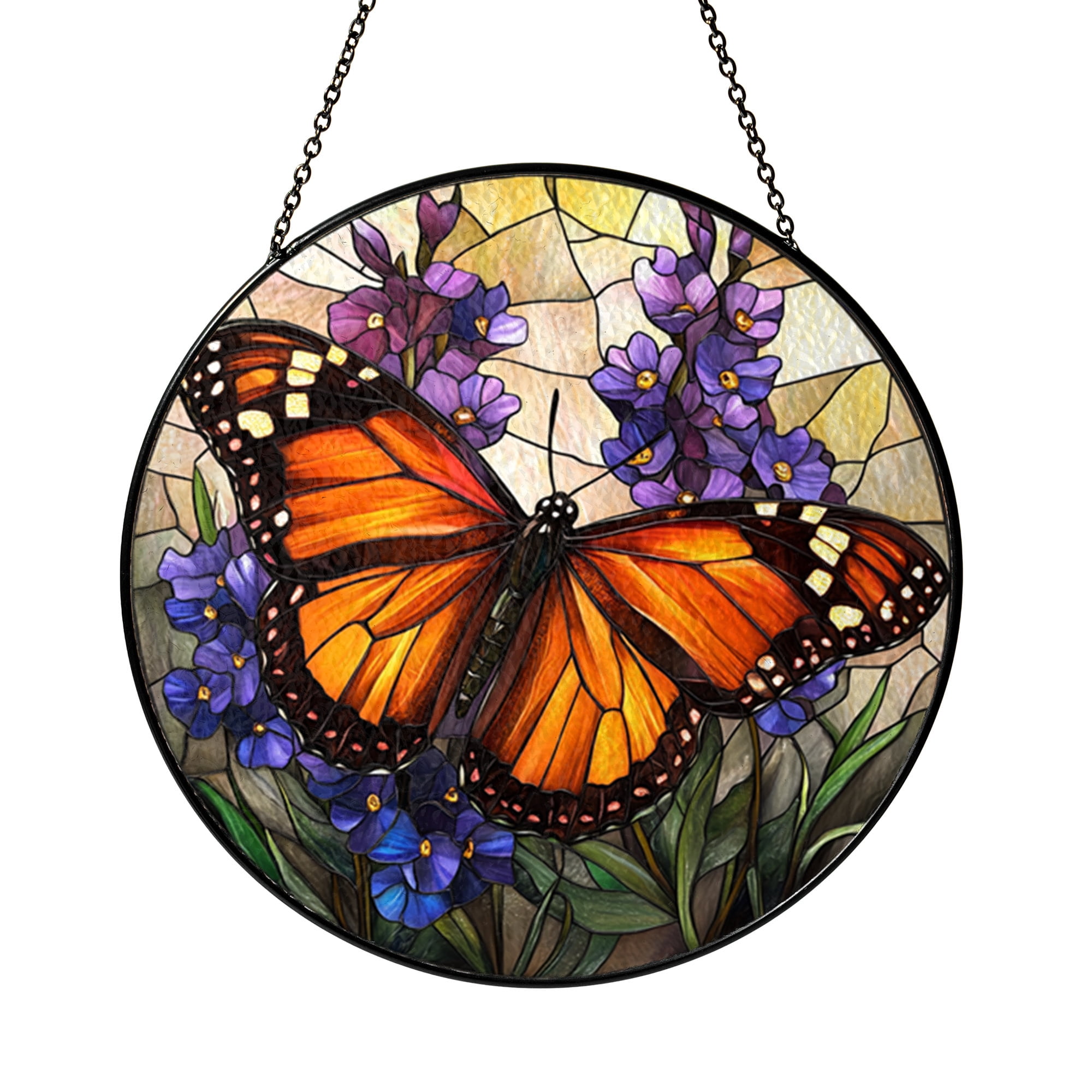 Elegant Monarch Butterfly Stained Glass – Nature-Inspired Suncatcher ...