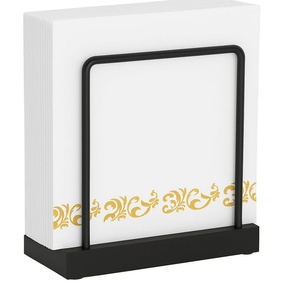 Elegant Napkin Holder for Table, Bamboo and Iron Napkin Dispenser, Non ...