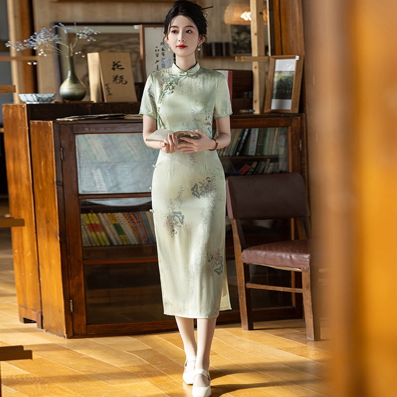 Elegant New Chinese Style Double-layer Cheongsam 2025 Spring and Summer ...
