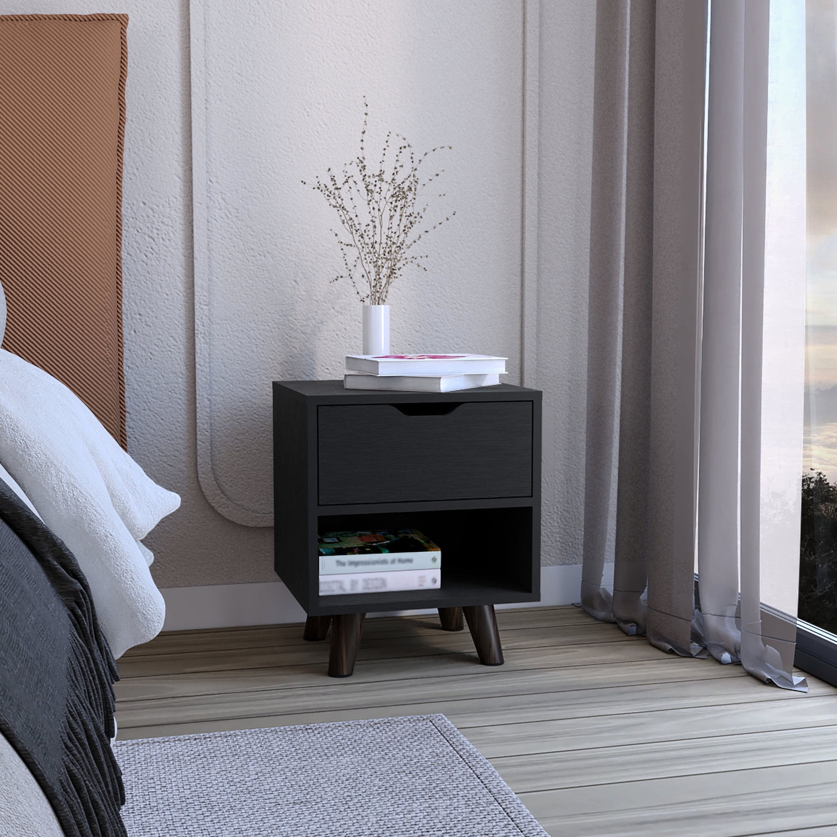 Elegant Nightstand with Modern Style - Beautify Your Bedroom - Walmart.com