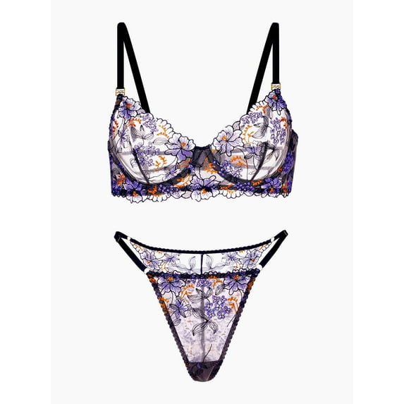 Elegant Noir Black Lace Lingerie Set (BLACK, 3XL+) - Walmart.com