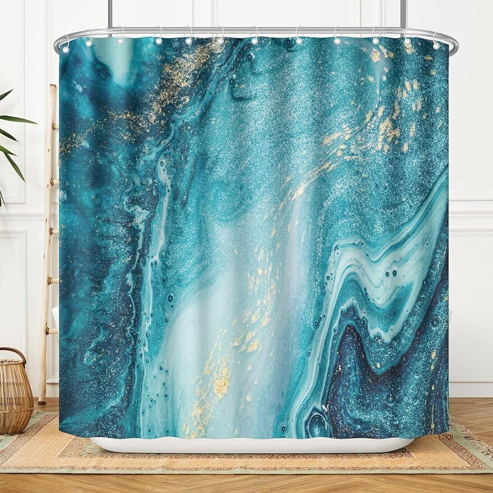 Elegant Ocean Wave Shower Curtain - Design for Luxurious Bathroom Decor ...