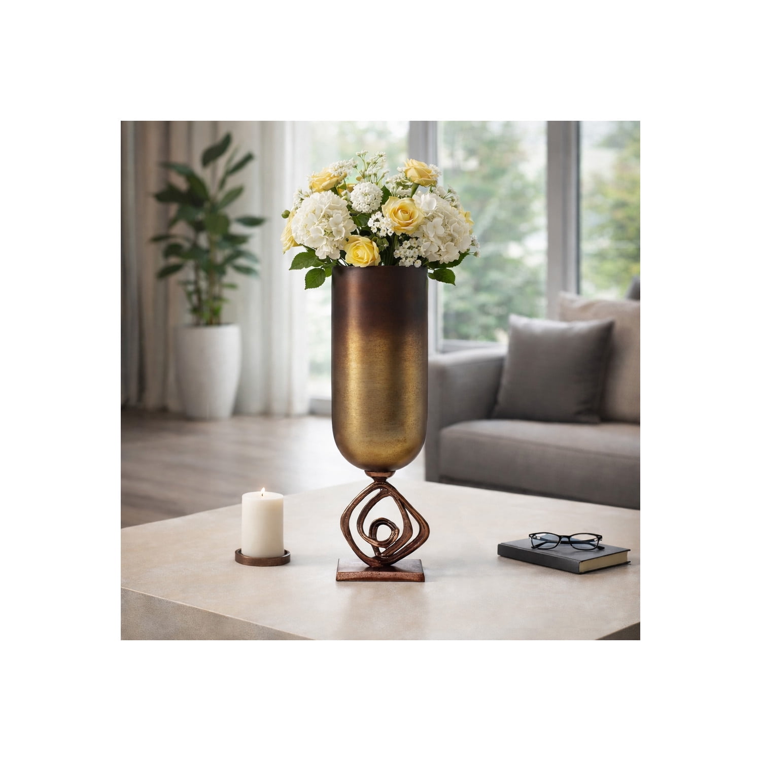 Elegant Ombre Glass Vase for Living Room Decor - Elevated Home Decor ...