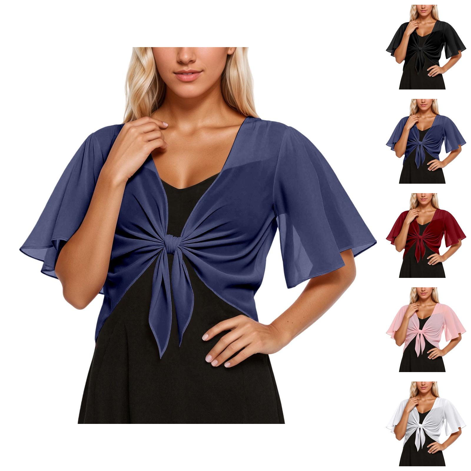 Elegant Open Front Chiffon Cover Up Lightweight Beach Duster Kimono ...