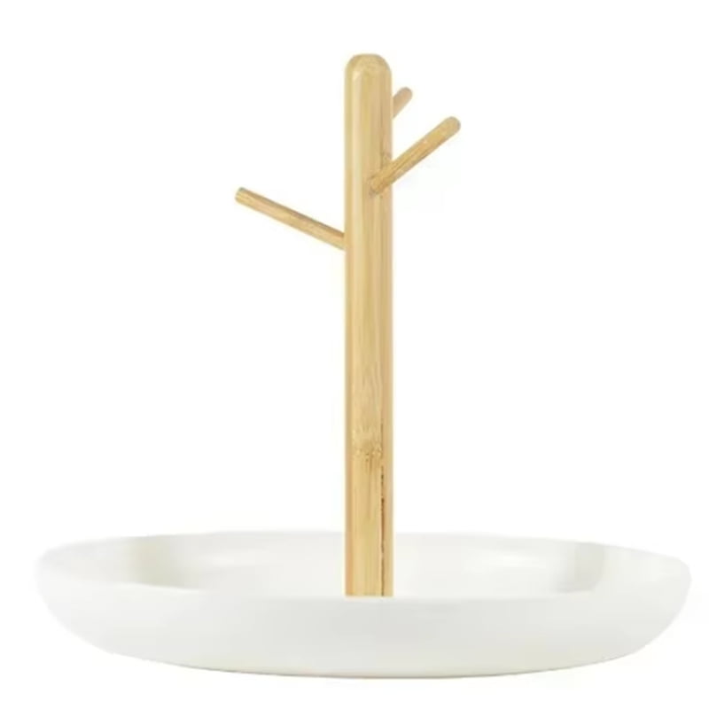 Elegant Oval Black Bamboo Key Holder and Decorative Tray for Entryway ...