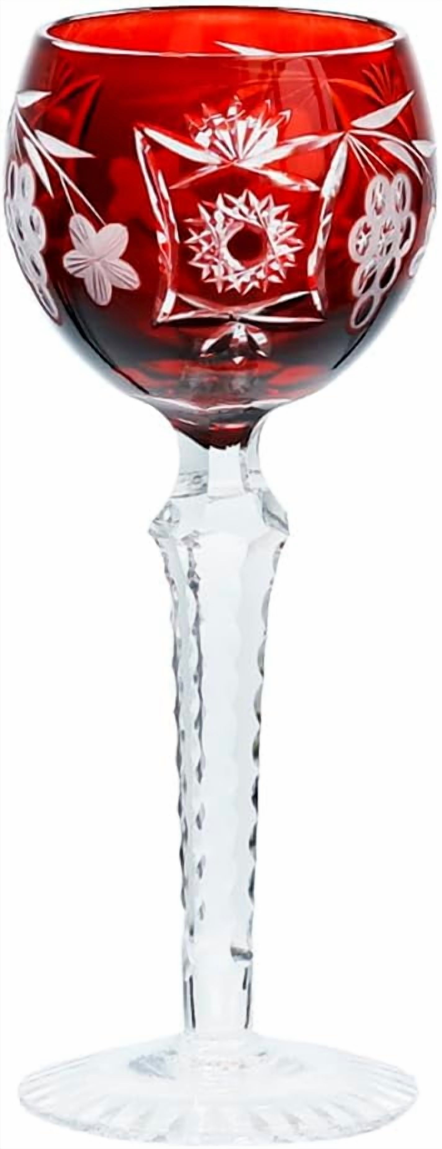 Elegant Overlay Crystal Glass Goblets - Handcrafted Wine, Champagne ...