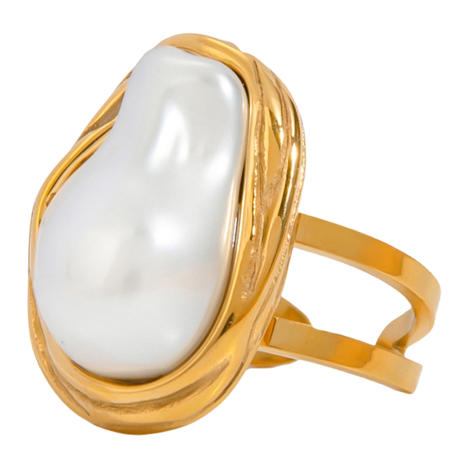 Elegant Oversized Rings Craft of Sturdy Stainless Steel and Crystals ...