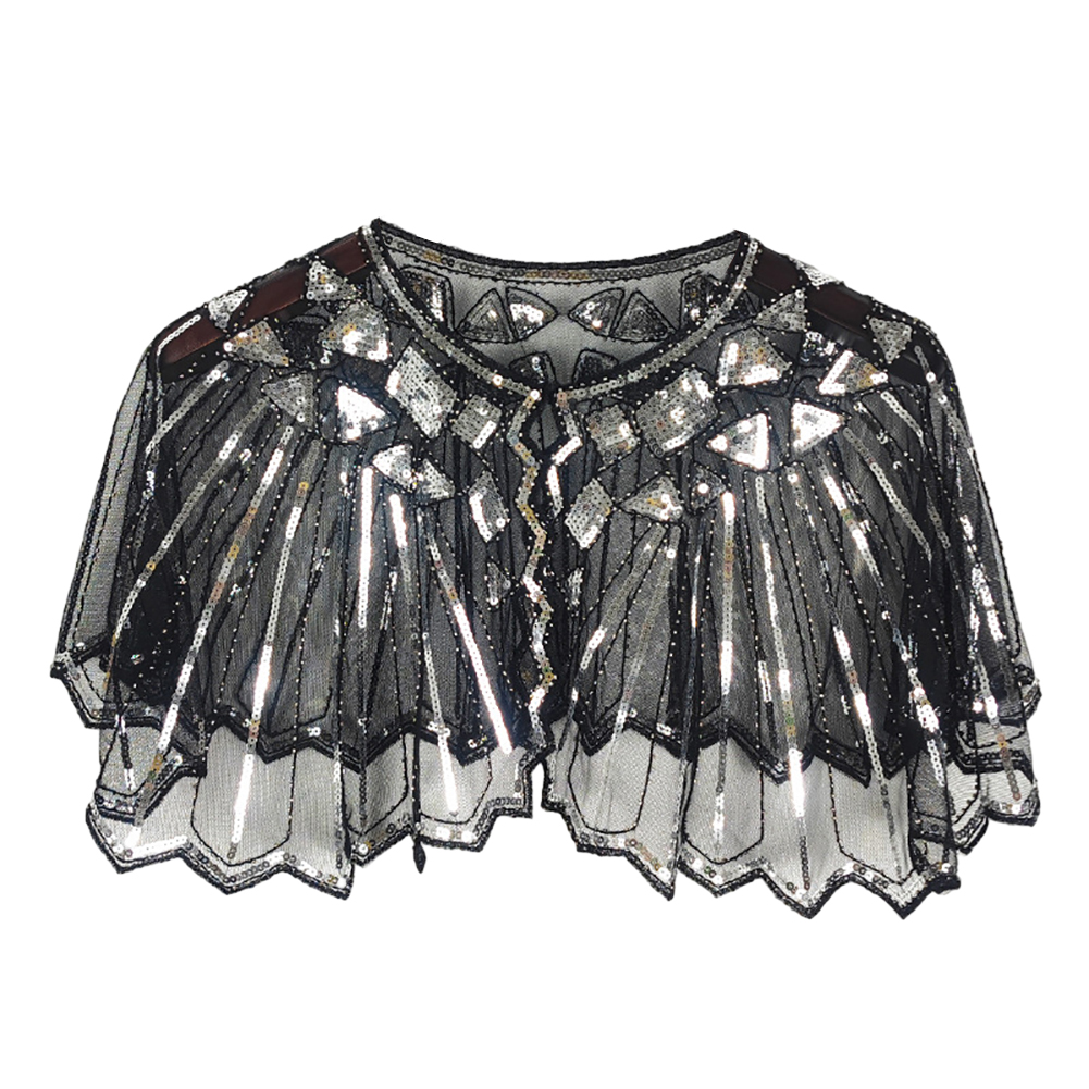 Elegant Oversized Sequin Mesh Shawl – Vintage Glitter Stole Wrap for ...