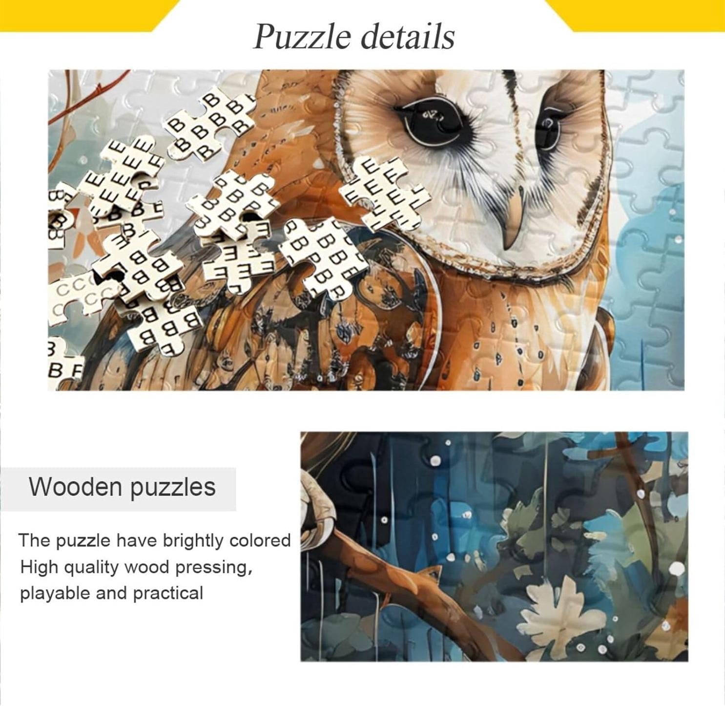 Elegant Owl Painting Jigsaw Puzzle 500 Pieces, Zigsaw with Storage Bag ...