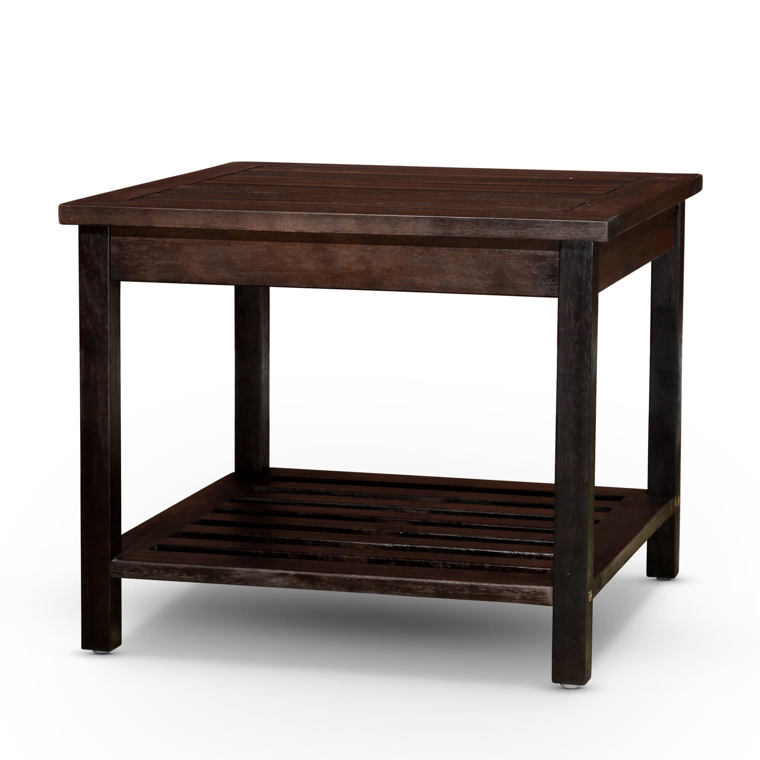 Elegant PNGCAN Espresso Longs Peak Eucalyptus 2-Shelf Side Table for ...
