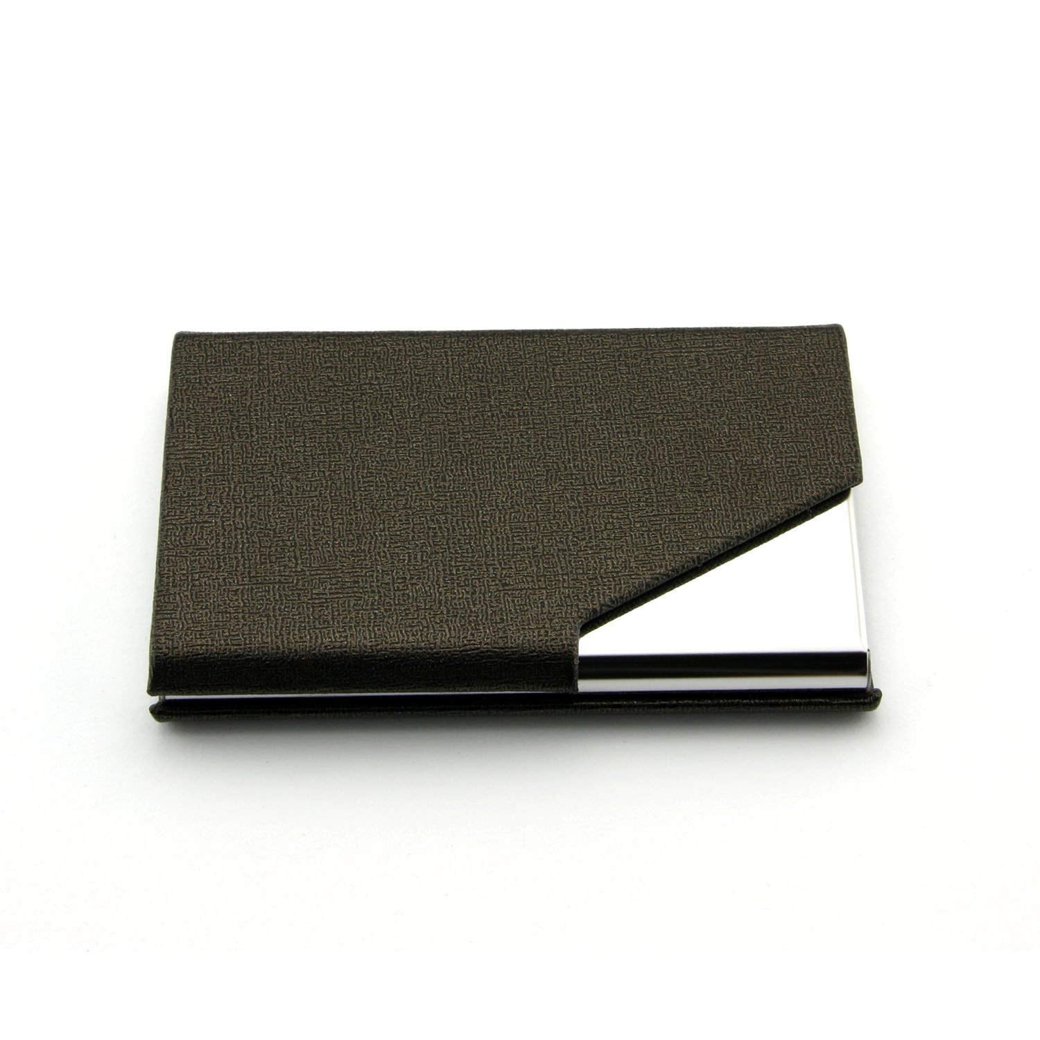 PU Leather & Metal Business Card Holder – Slim Pocket-Sized ID & Credit ...