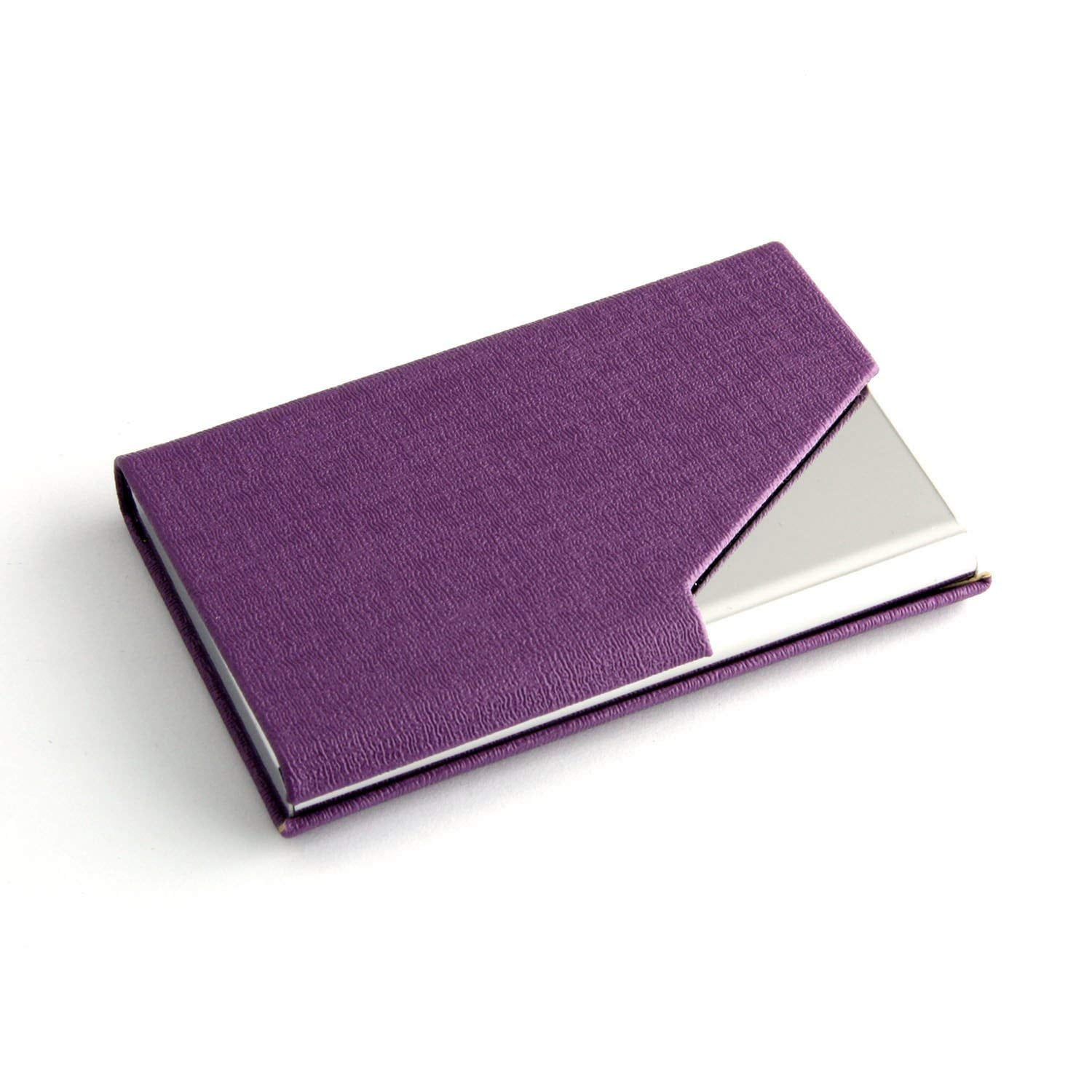 Elegant PU Leather and Metal Business Card Holder - Slim Pocket-Sized ...