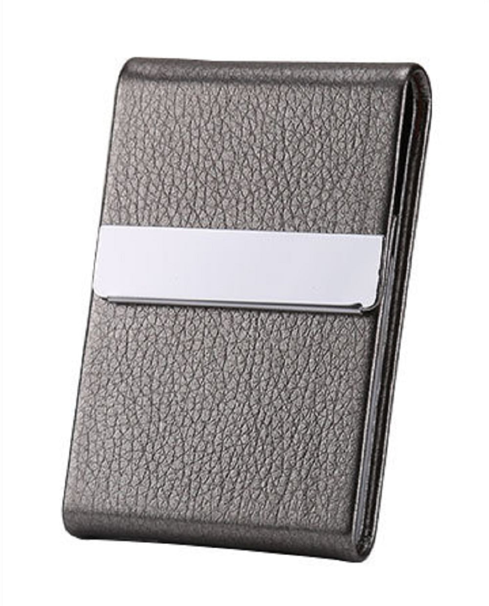 Elegant PU Leather and Metal Pocket Card Holder - Secure Business ID ...