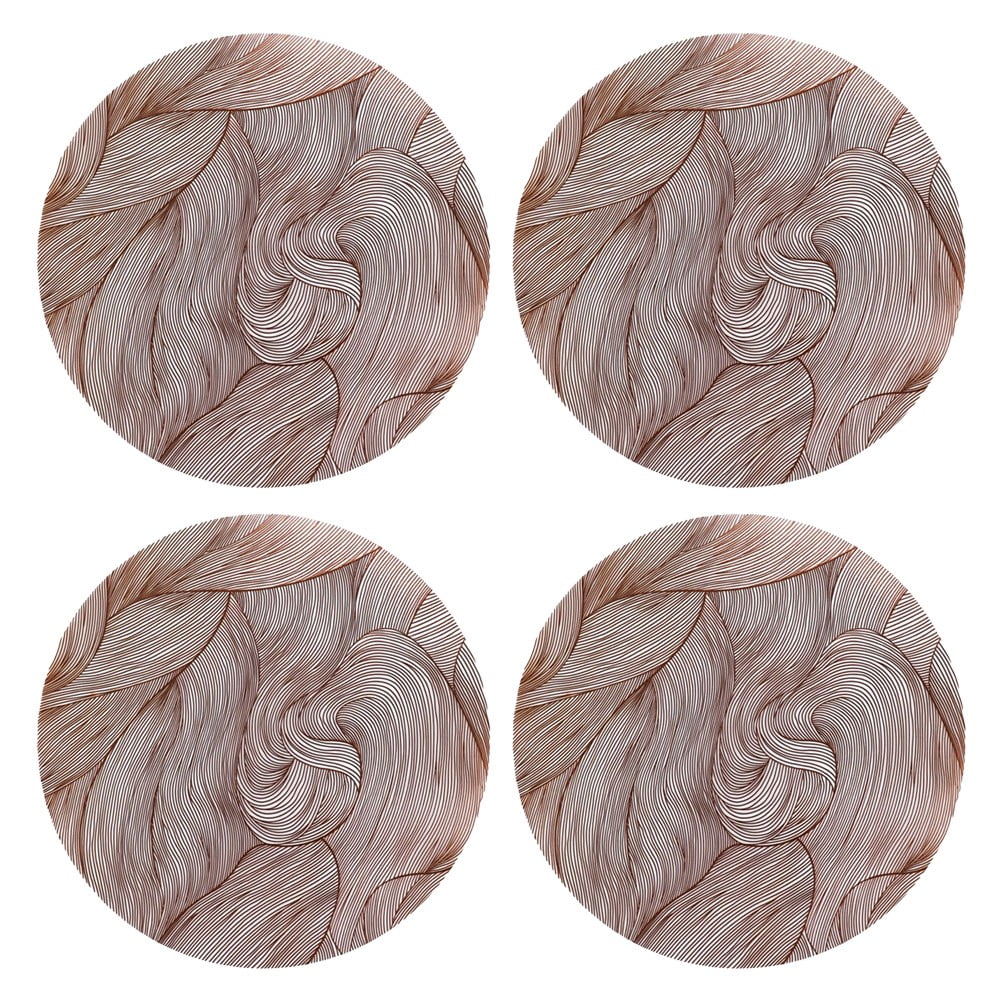 Elegant PVC Placemats Set of 4 - Heat-Resistant Round Table Mats, Easy ...