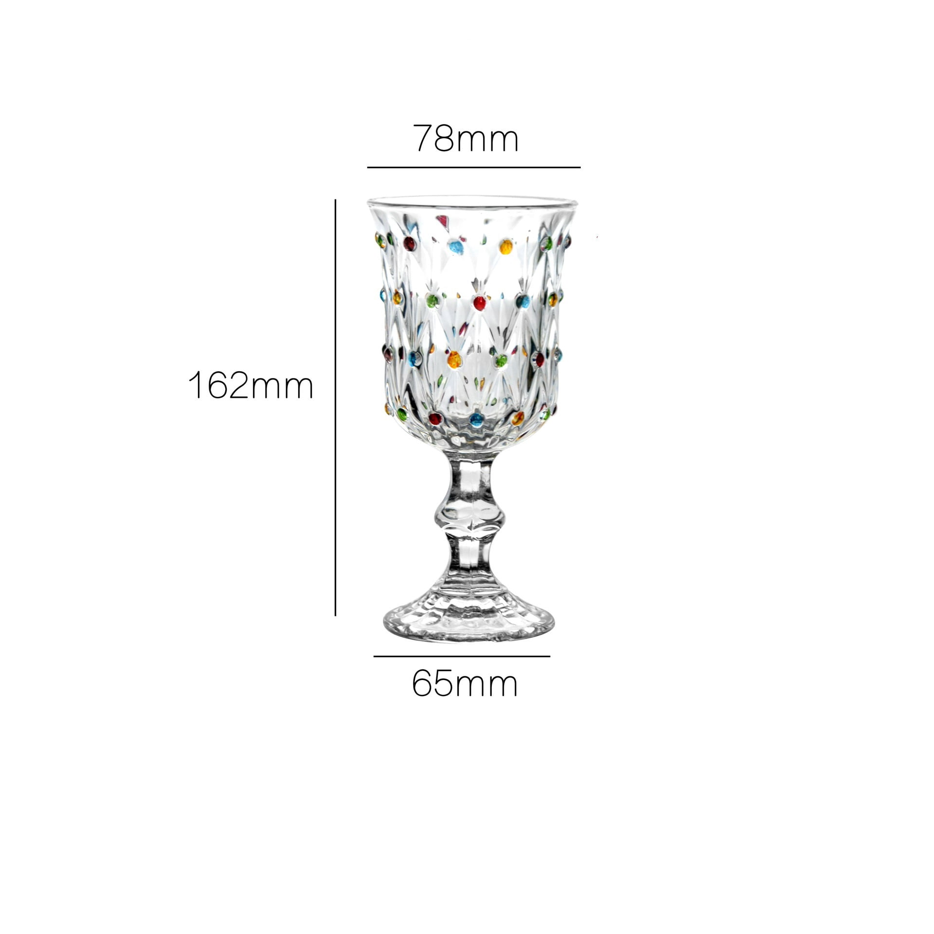 Elegant Painted Dot Crystal Wine Glasses - Ins Style Stemmed Glass Cups ...