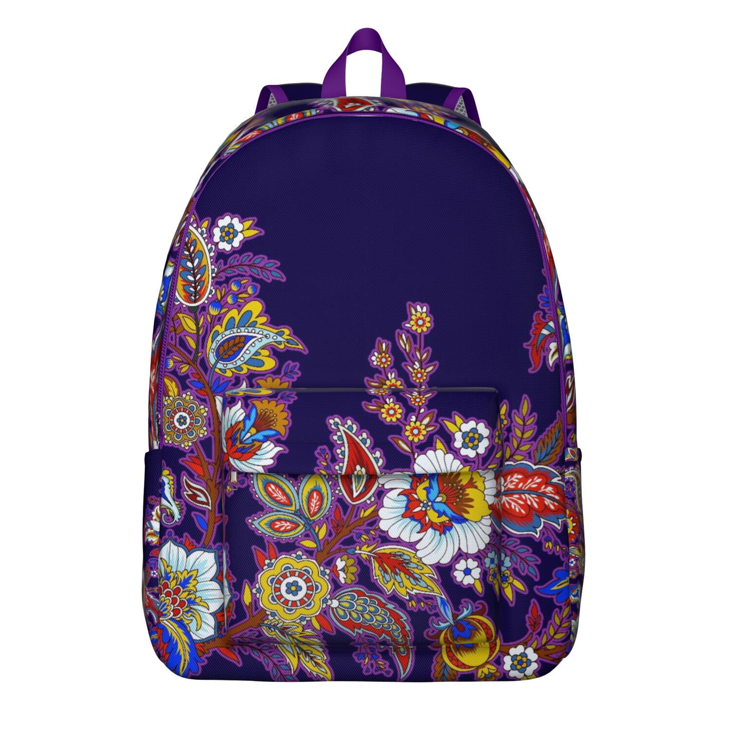 Elegant Paisley Boho School Backpack for Women, Chic Vintage Floral ...