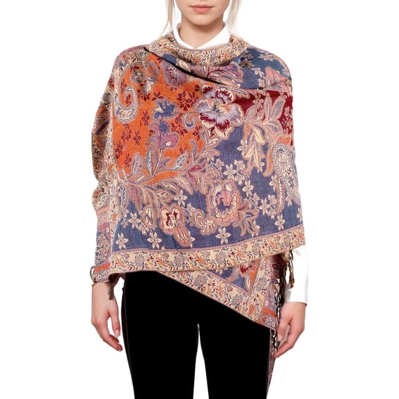Elegant Paisley Floral Pashmina Shawl and Wrap - Boho Rave Scarf for ...