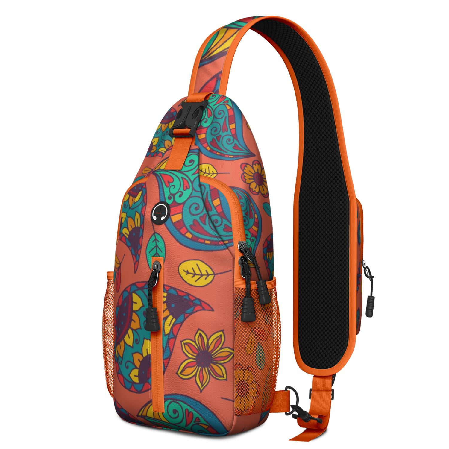 Elegant Paisley Sling Bag – Vintage Boho Floral Crossbody Backpack ...