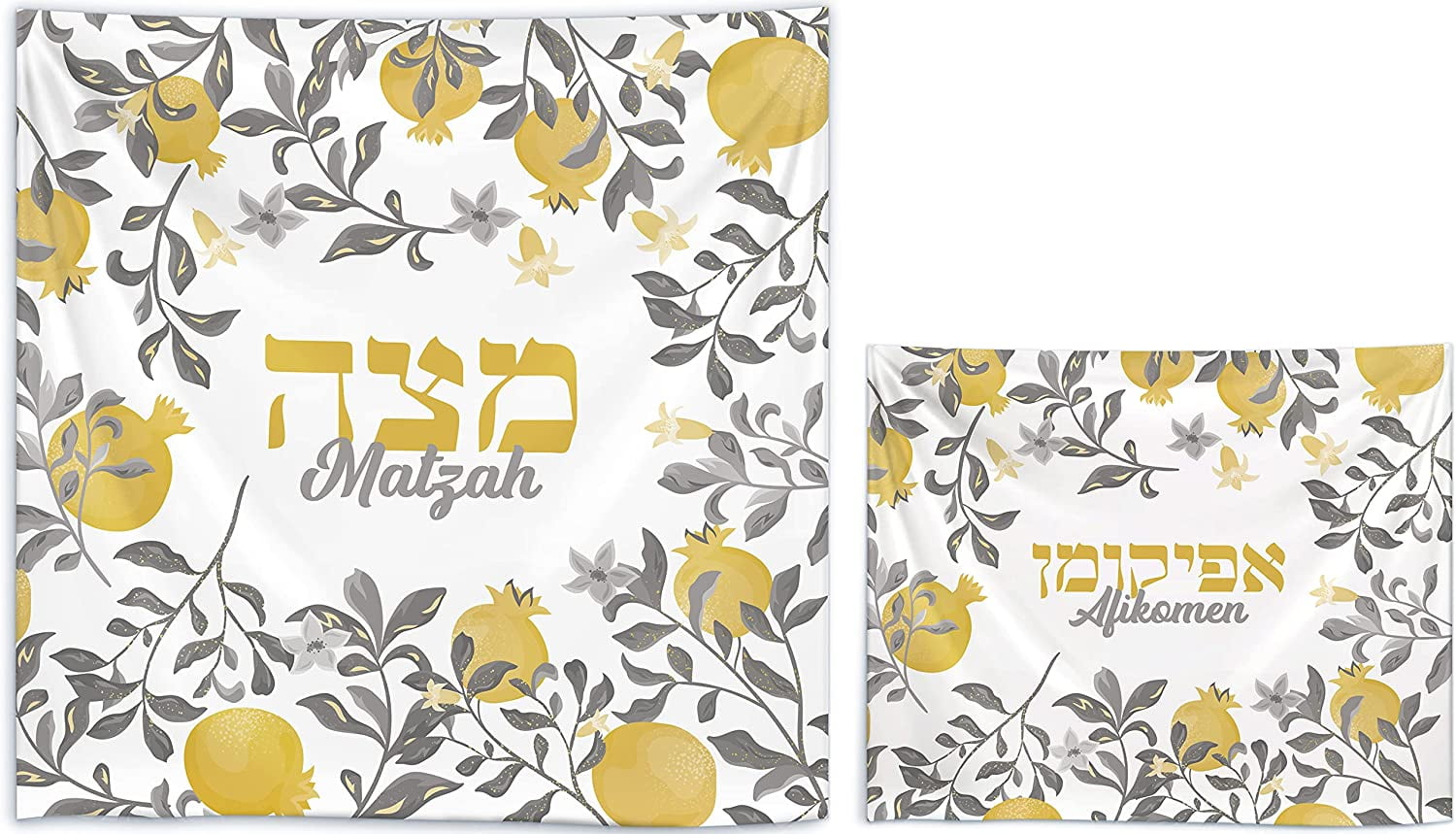 Elegant Passover Seder Silk Matzo Cover and Afikoman Set Pomegranate ...