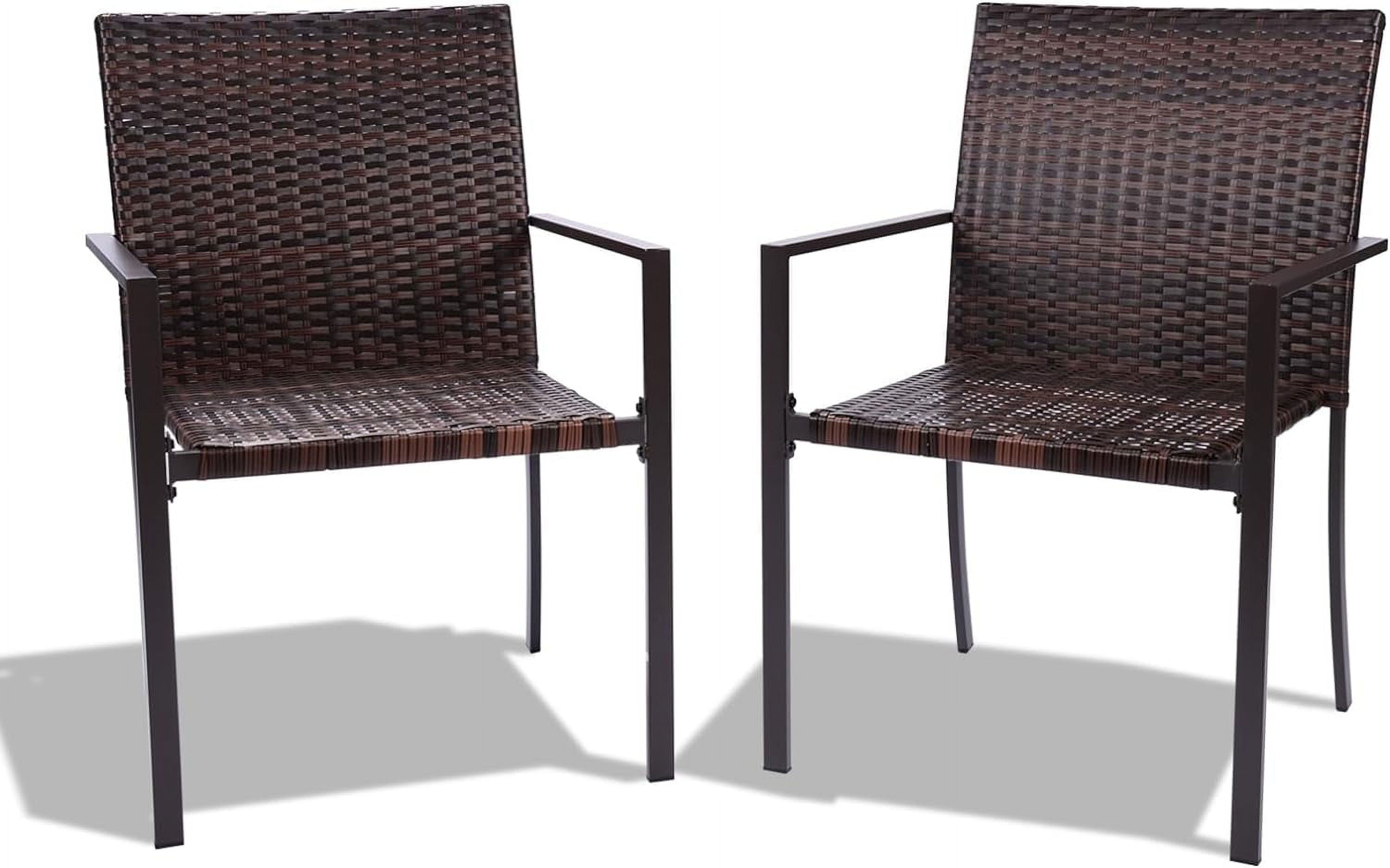 Elegant Patio Dining Chairs Outdoor Set of 2, Stackable All-Weather ...